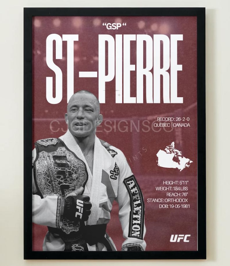 UFC Legends Poster Set (4 Posters) – Oliveira, GSP, Aspinall ...