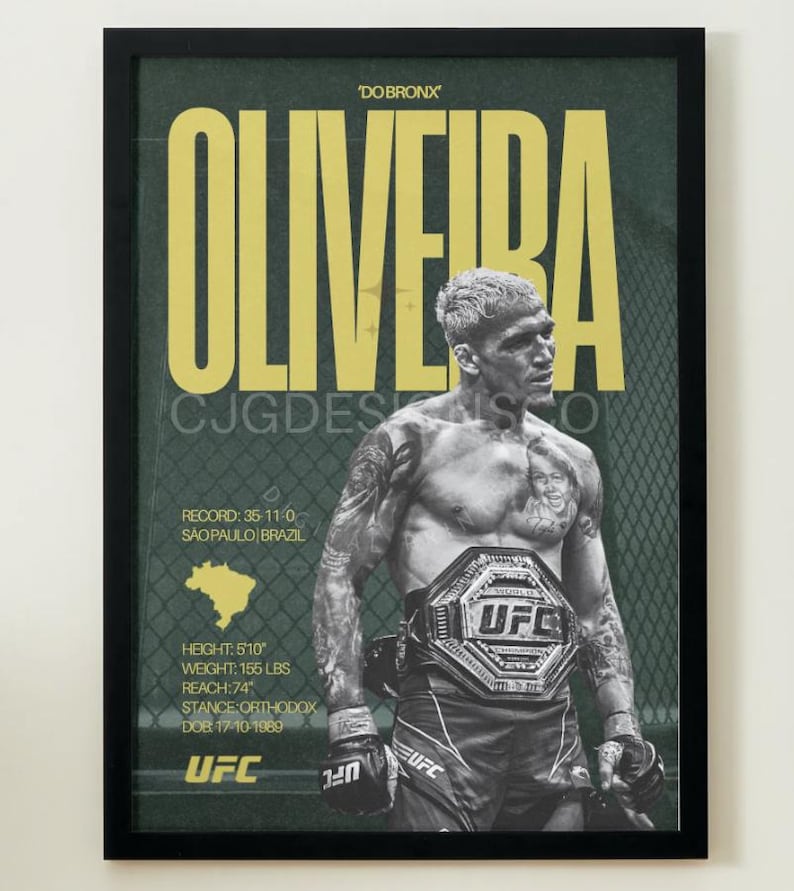 UFC Legends Poster Set (4 Posters) – Oliveira, GSP, Aspinall ...