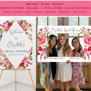 PRINTED Photo Prop Frame + Welcome Sign Bundle, Ready to Use, Bright ...