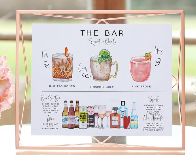 Modern Arch Acrylic Bar Sign, Wedding Pink and Orange Acrylic Cheers ...