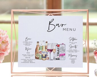 Bar Menu Template Modern Editable Drink Menu Template - Etsy Australia