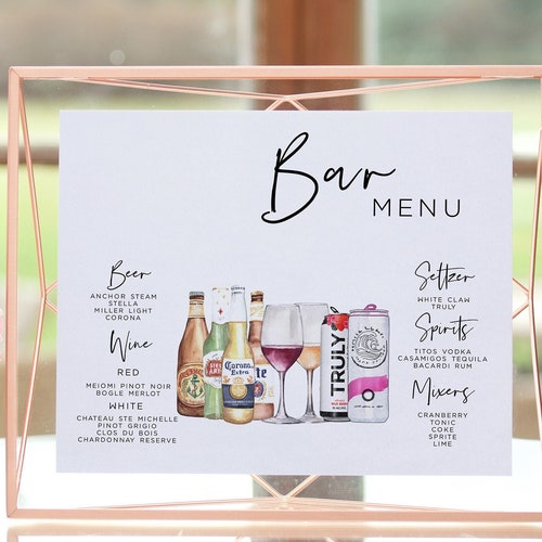 Bar Menu Template Modern Editable Drink Menu Template - Etsy