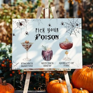 Halloween Bar Menu Printable Sign, Halloween Signature Cocktails ...