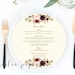 Round Dinner Menu Template, Printable Round Wedding Dinner Menu ...