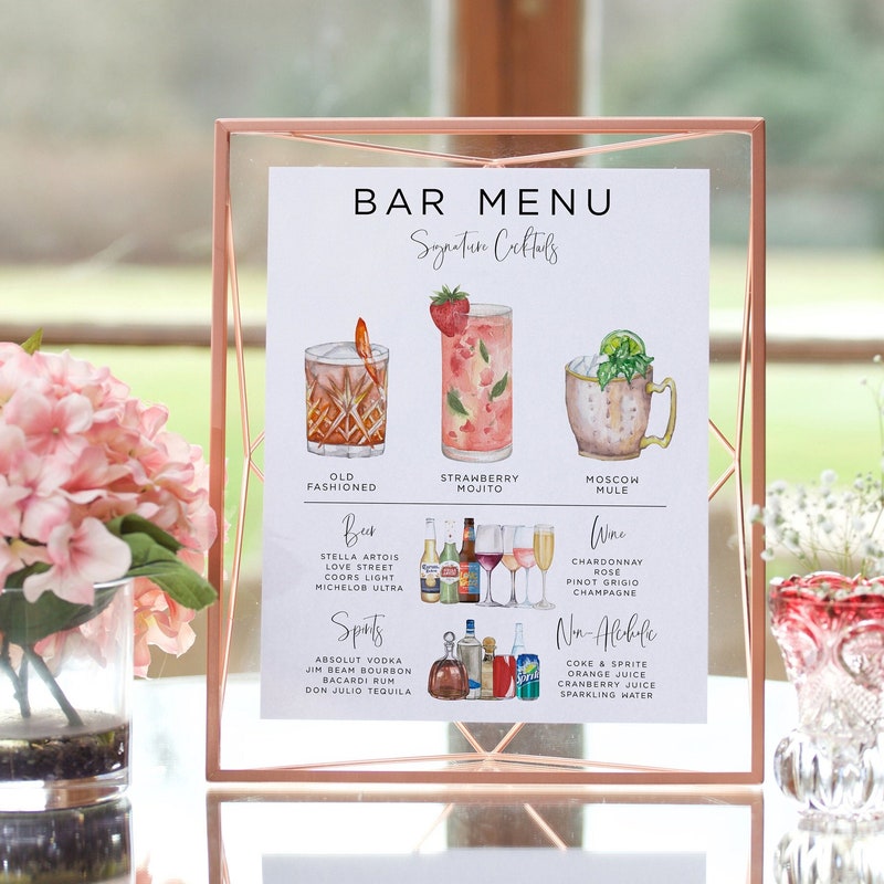 Bar Menu - Etsy