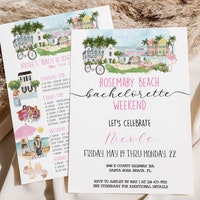 Hamptons Bachelorette Party Invitation, Blue Beach Bachelorette Invite ...