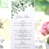 Round Dinner Menu Template, 8" Round Wedding Menu, Printable Bright ...