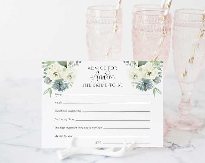 Advice for the Bride-to-be Printable Bridal Shower Dusty Blue - Etsy