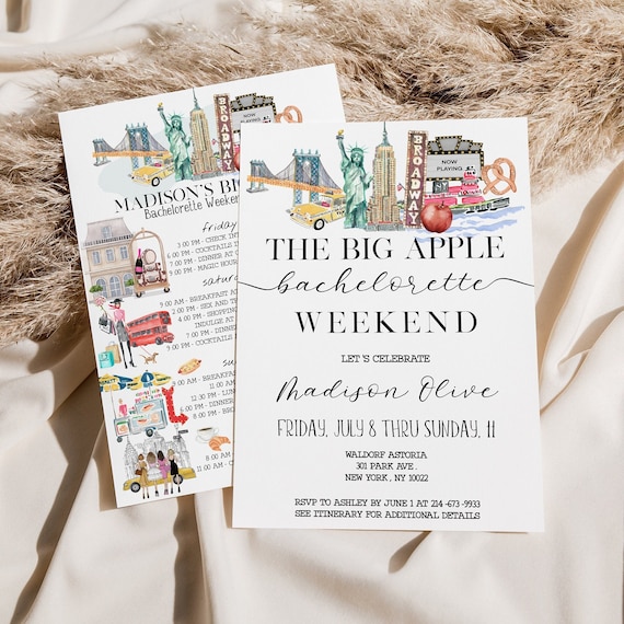 New York City Bachelorette Weekend Itinerary + Invite Template ...