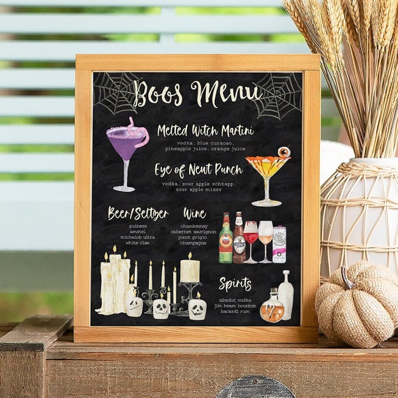 Halloween Bar Menu Template Halloween Signature Cocktails | Etsy