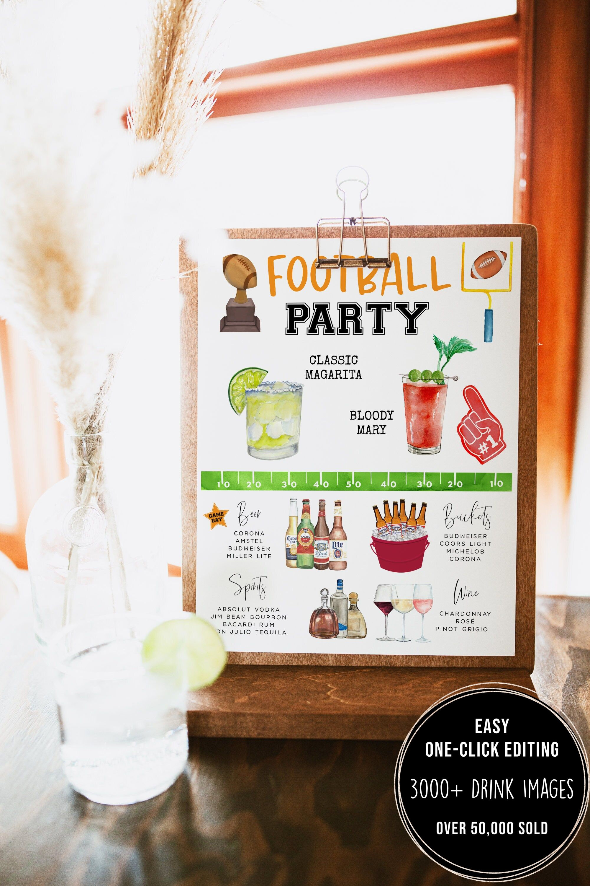 Sports Bar Drink Menu