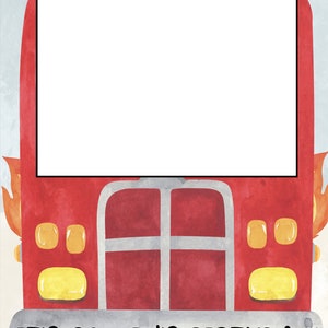 Fire Truck Photo Prop Frame PRINTED, Ready to Use, Child's Birthday ...