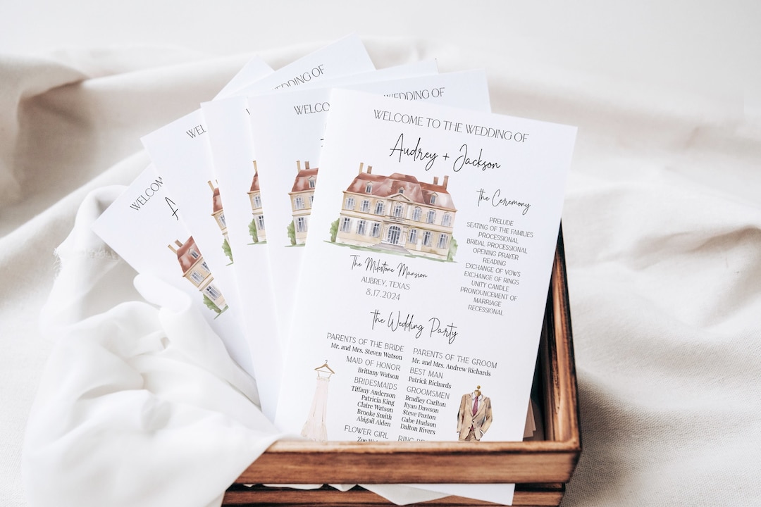 Infographic Wedding Program Template, Church Wedding Ceremony Program ...