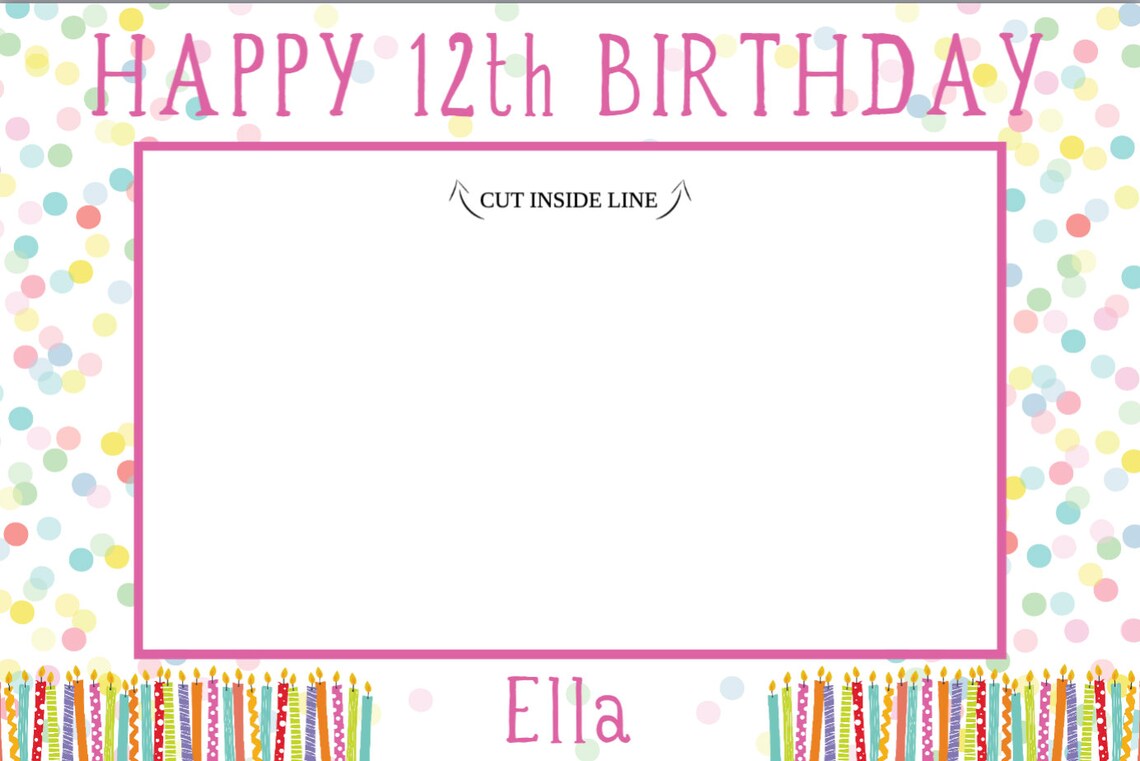 Birthday Photo Prop Frame Template Editable Happy Birthday - Etsy