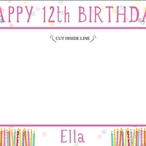 Birthday Photo Prop Frame Template, Editable Happy Birthday Party Decor ...