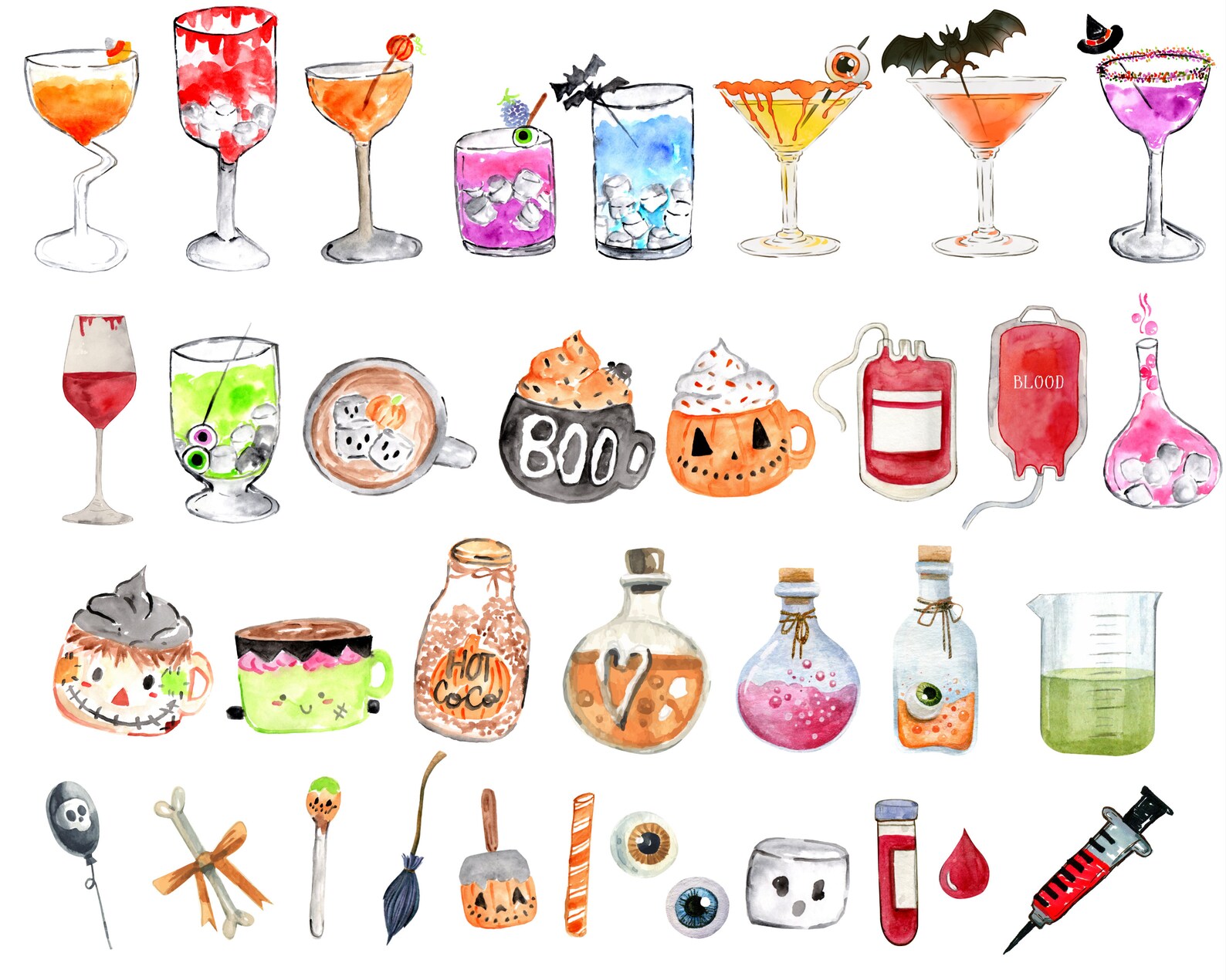 Halloween Bar Menu Template Halloween Signature Cocktails | Etsy