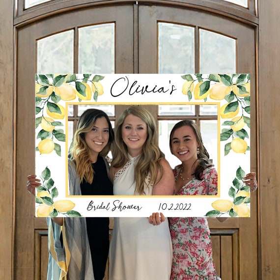 Lemon Photo Prop Frame Printable, Lemons Bridal Shower, Hen Party Photo ...