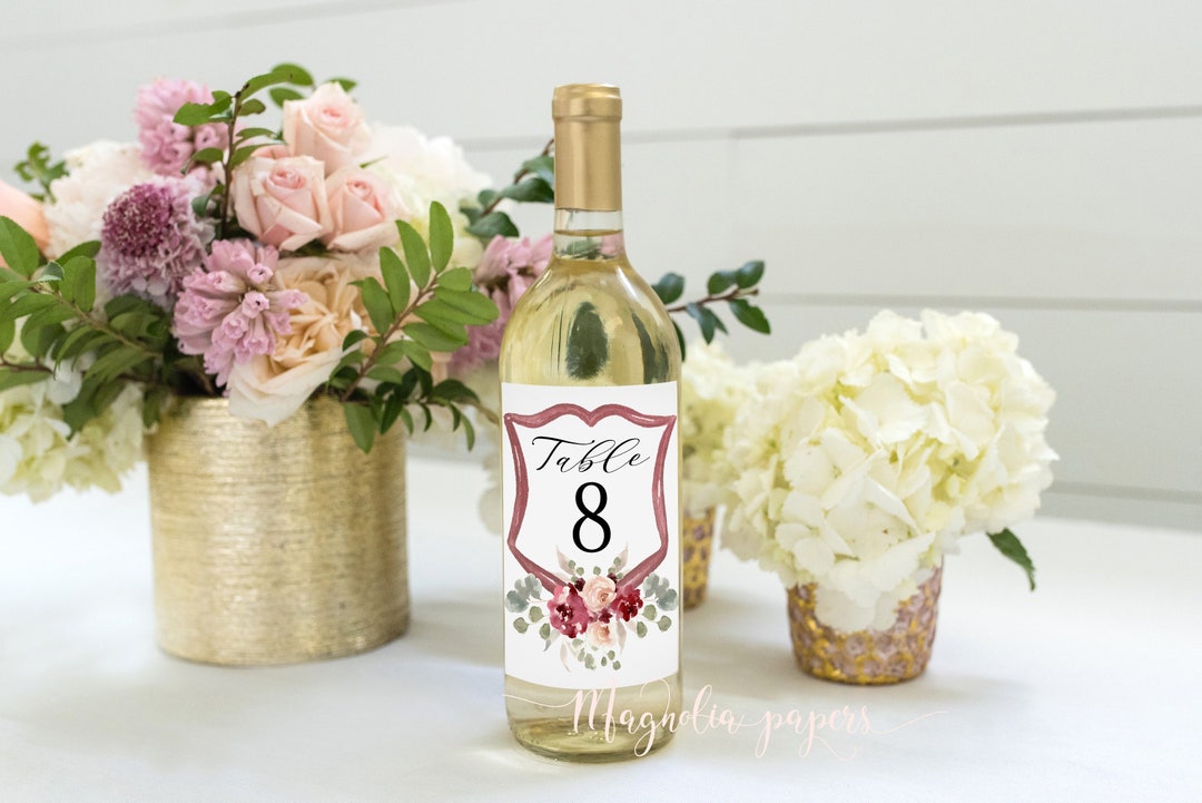 Table Numbers Wine Labels Wedding, Wine Label Table Numbers Printable ...