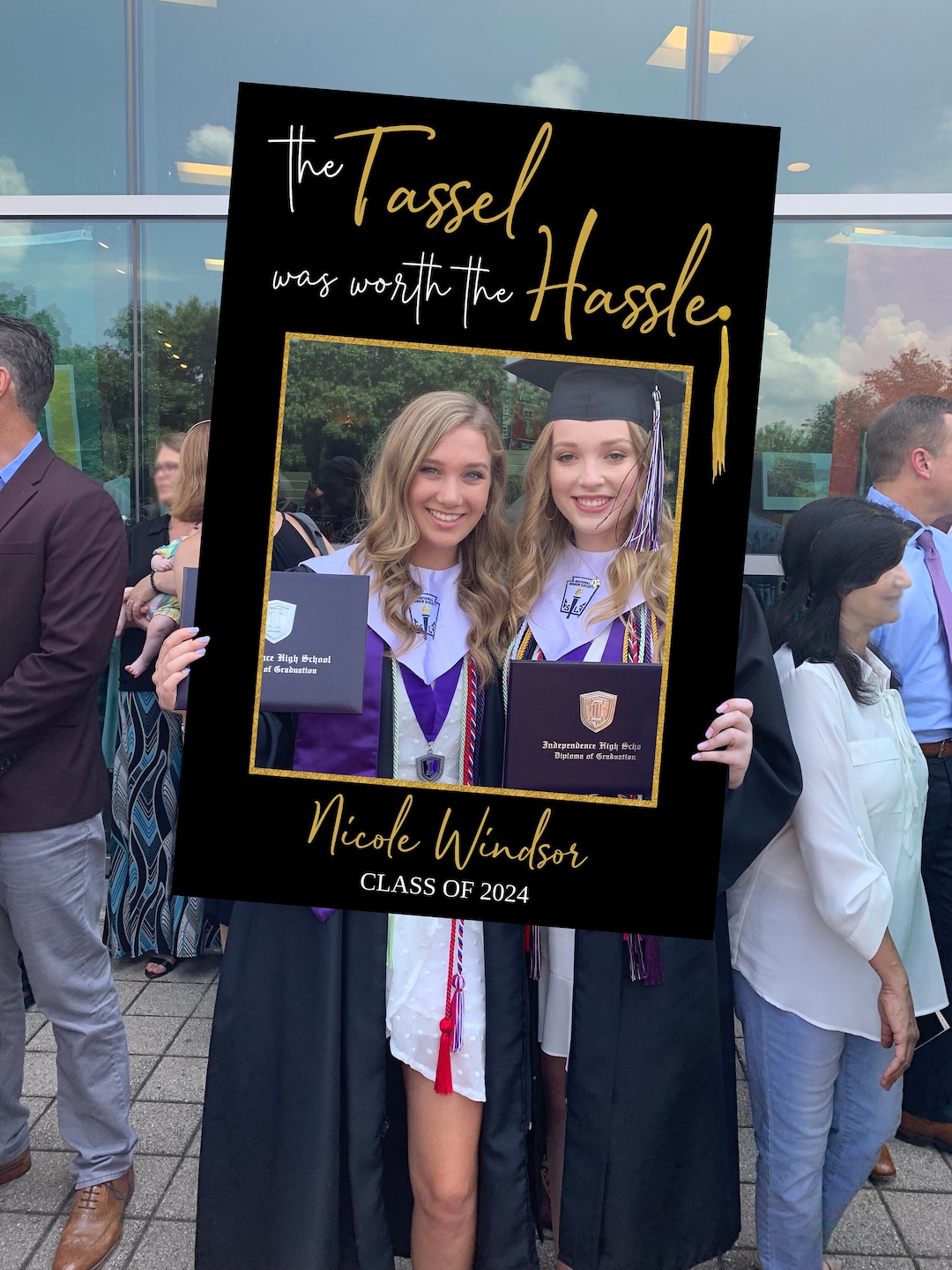 Graduation Photo Prop Frame Template, Grad Party Photo Booth Frame ...