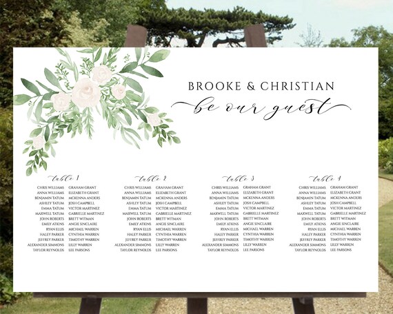 Printable Seating Chart Long Table, Banquet Seating Chart Template ...