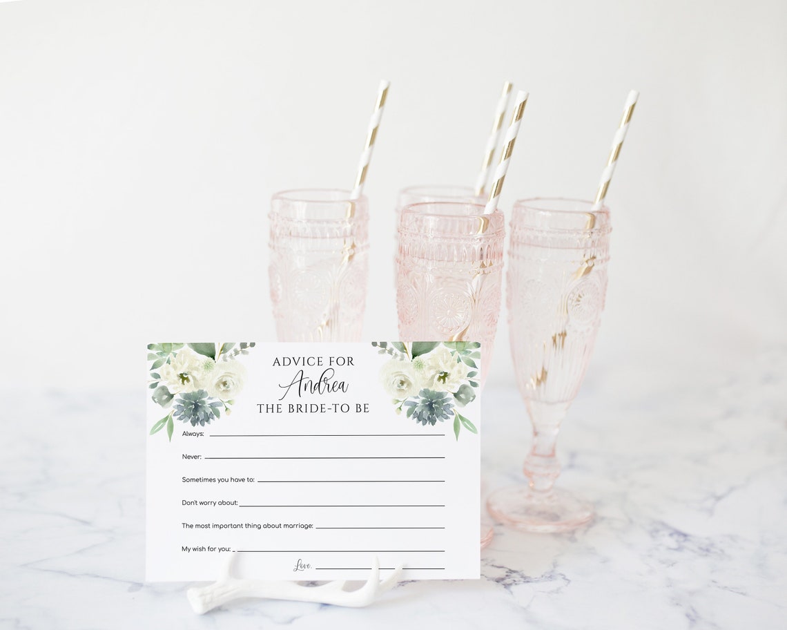 Advice for the Bride-to-be Printable Bridal Shower Dusty Blue - Etsy UK