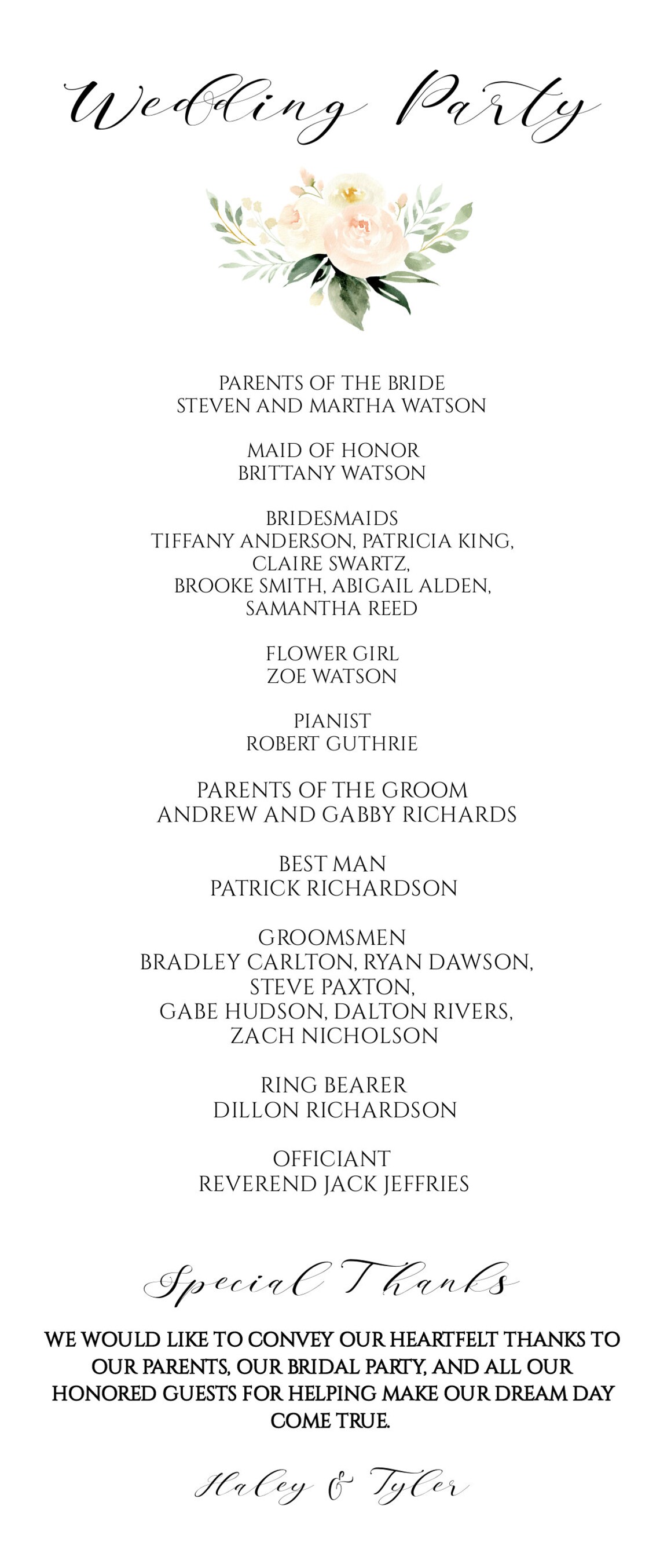 Blush Pink Wedding Program Template Pink Ivory Succulent - Etsy