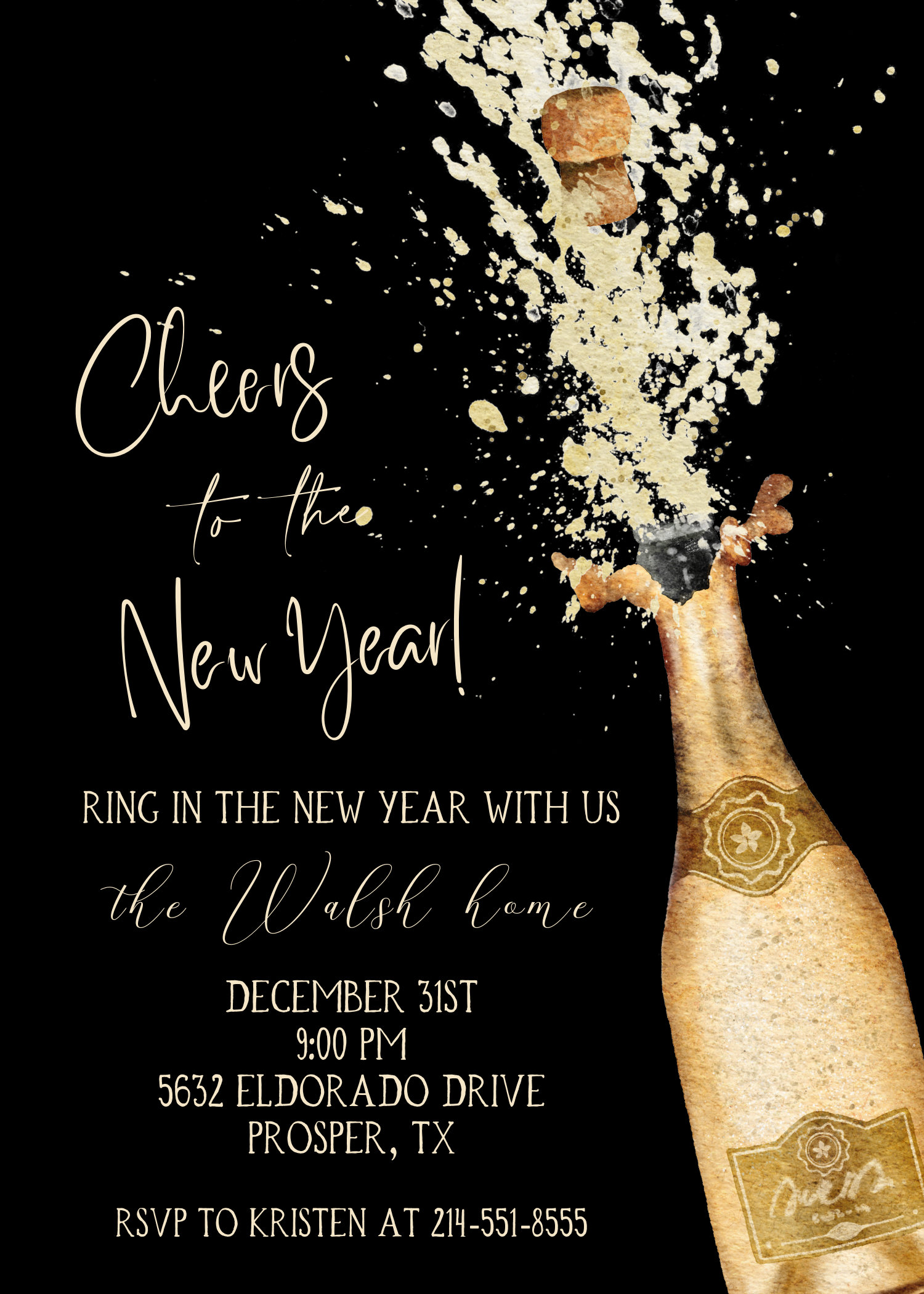 Plantilla de invitación de fiesta de fin de año invitación de - Etsy México