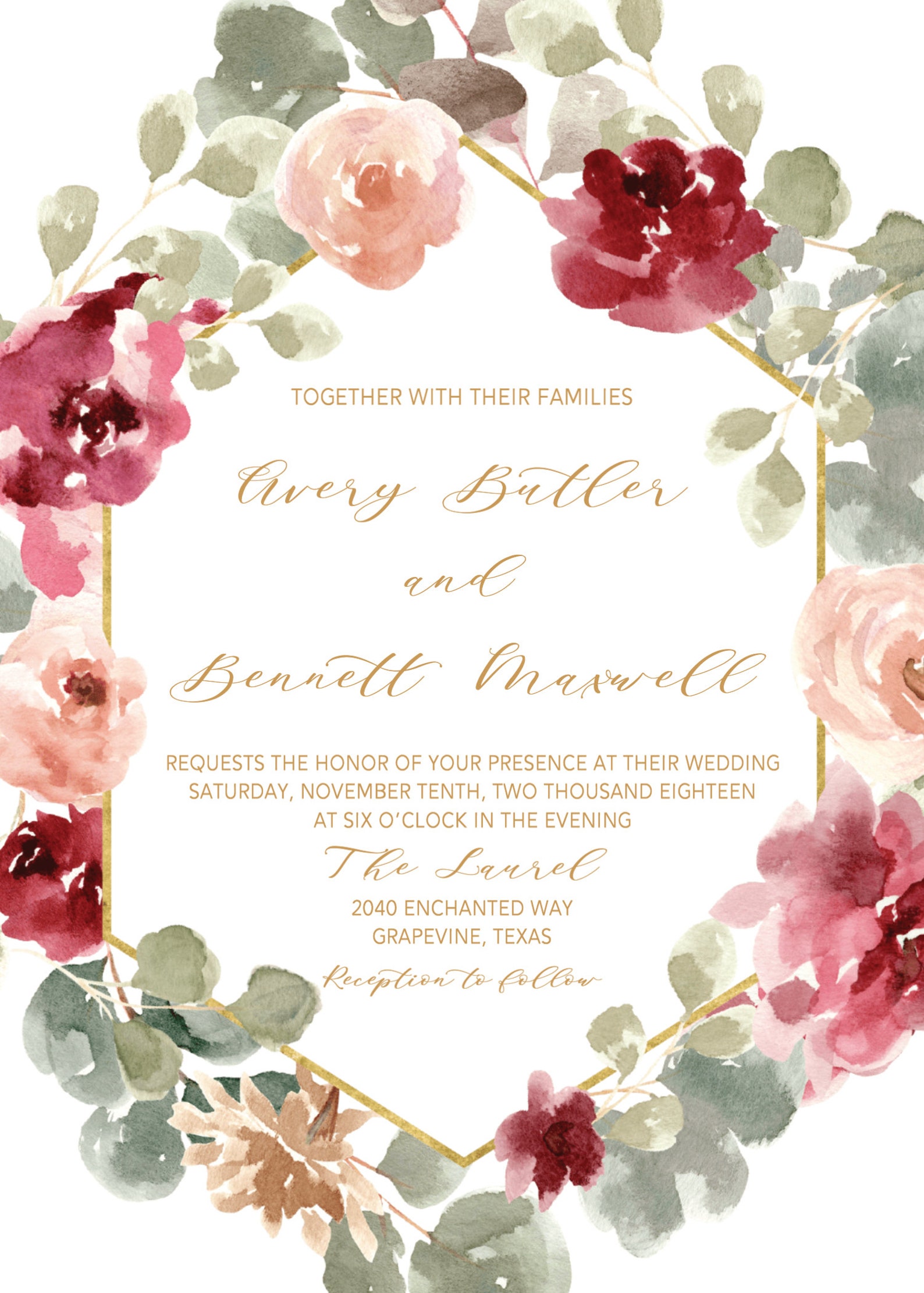 Printable Wedding Invitation Template Wedding Invitation - Etsy