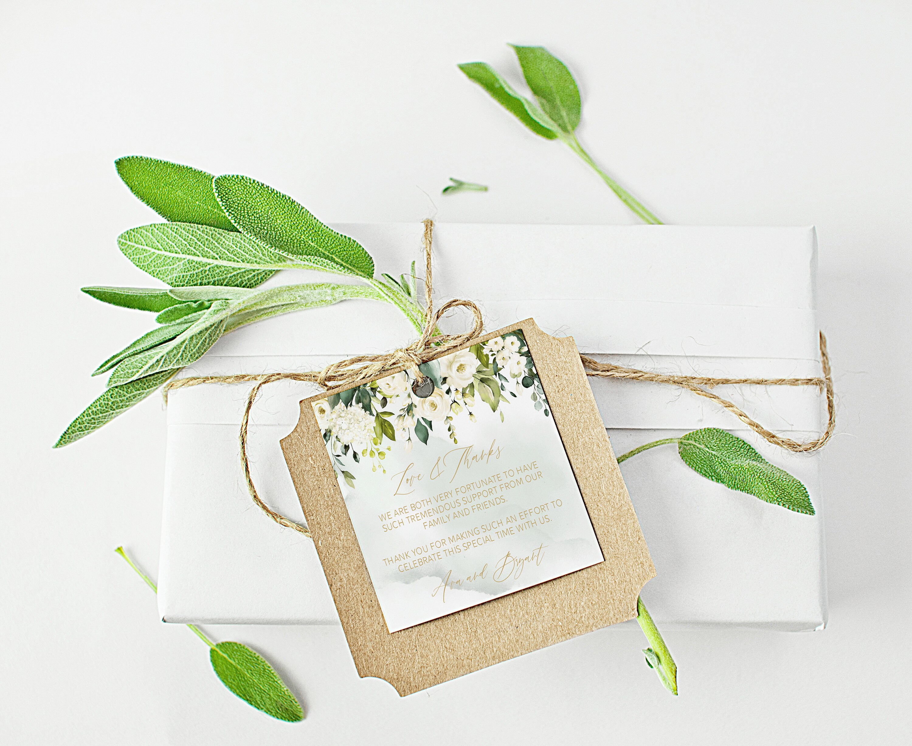 Southern Greenery Gift Tag Template, Wedding Gift Tag, Printable ...