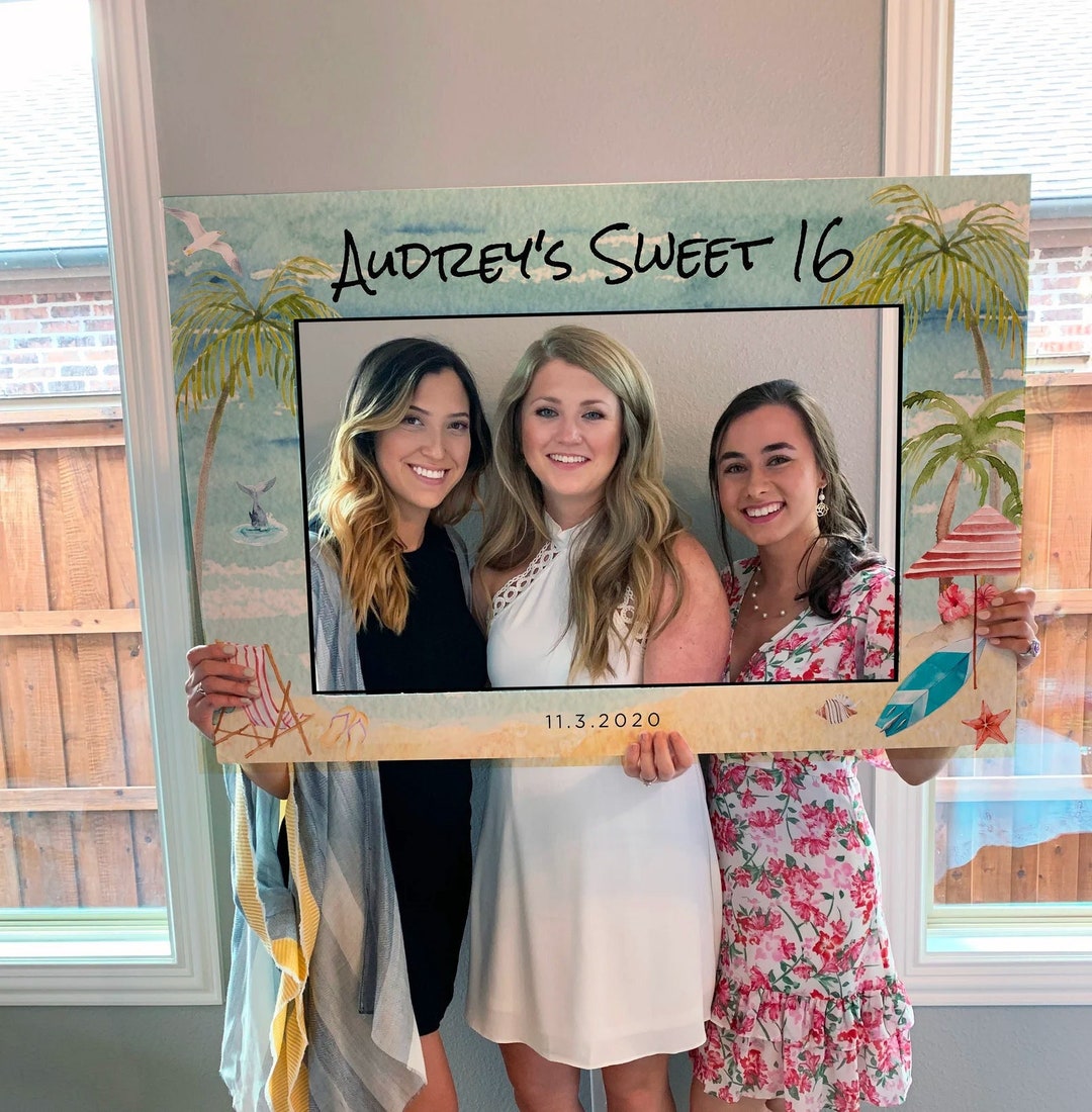 Beach Theme Photo Booth Frame: Personalized Tropical Party Prop - Etsy