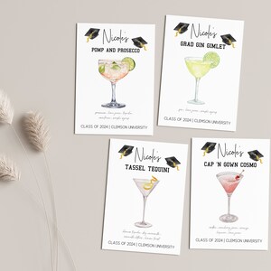 Graduation Party Cocktail Sign Templates, Editable Signature Drink ...