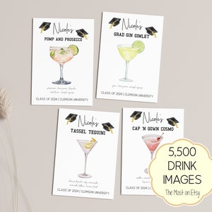 Graduation Party Cocktail Sign Templates, Editable Signature Drink ...