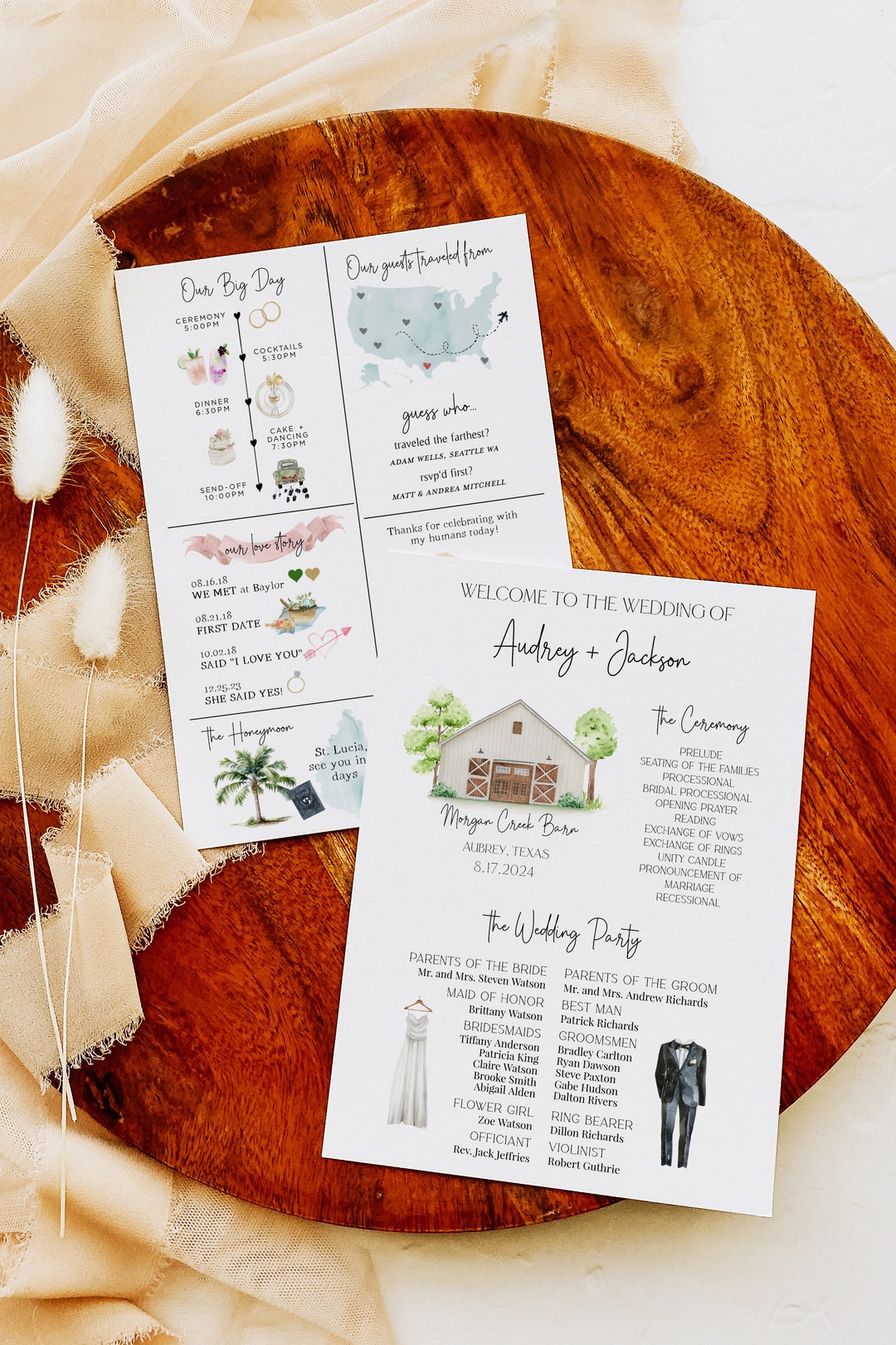 Infographic Wedding Program Template, Church Wedding Ceremony Program ...