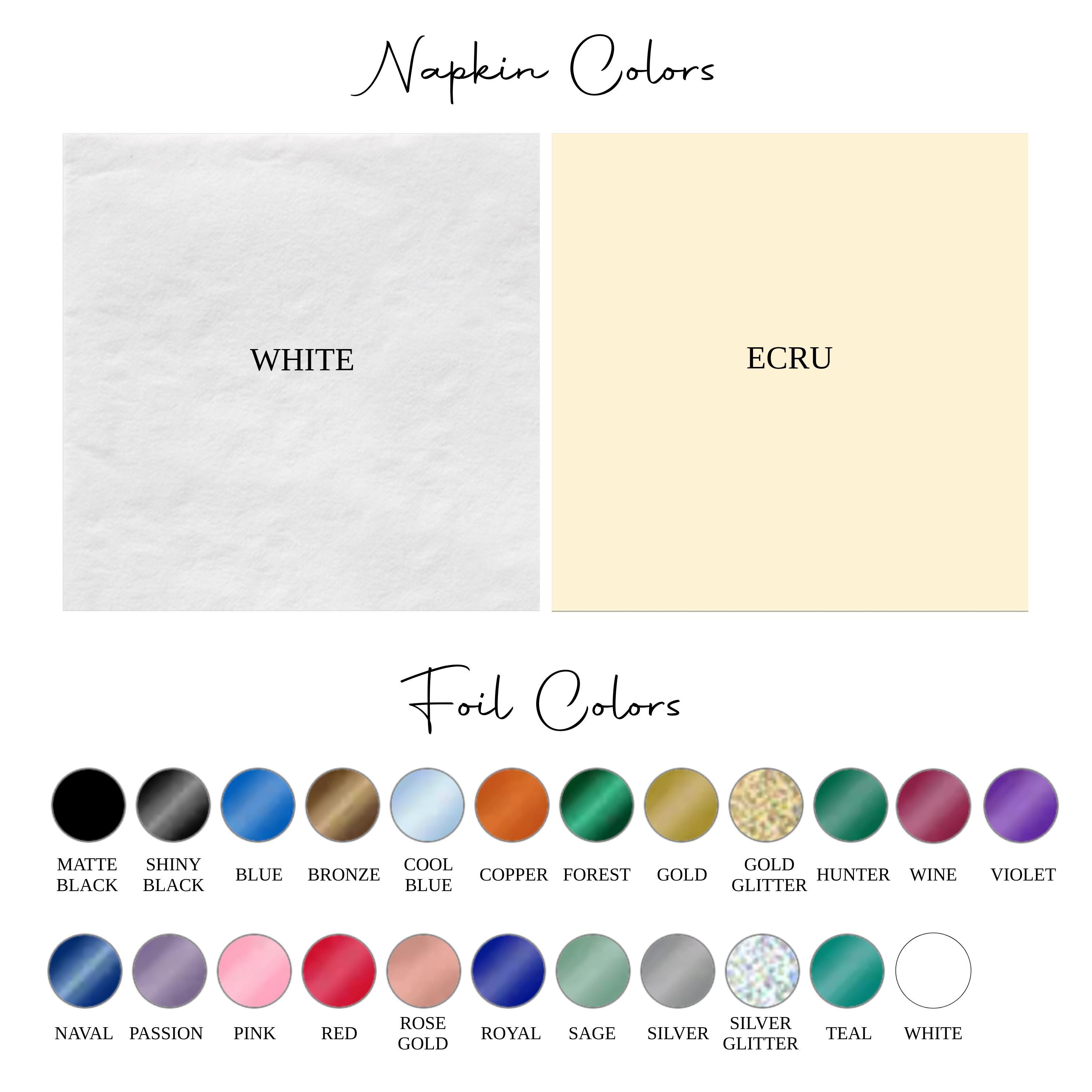 Monogram Foil Wedding Cocktail Napkins, Color Custom Wedding Napkins ...