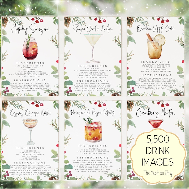Holiday Recipe Cards - Etsy