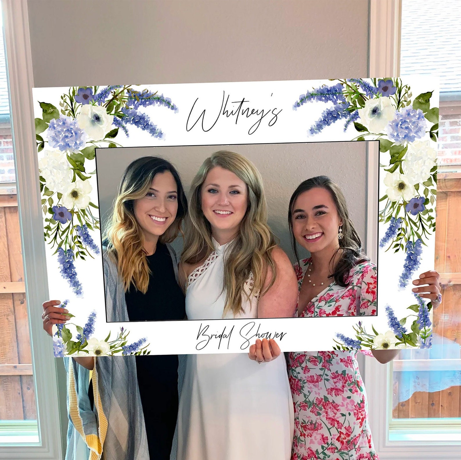 Photo Prop Frame PRINTED Ready to Use Lavender Floral Bridal - Etsy