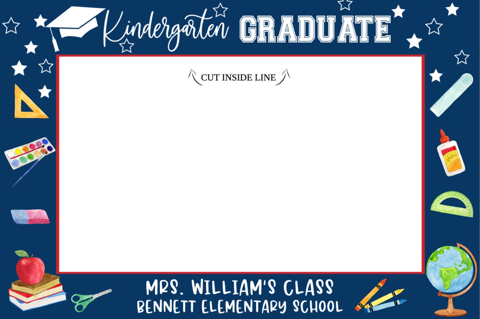 Graduation Photo Prop Frame Template Editable Grad Party - Etsy