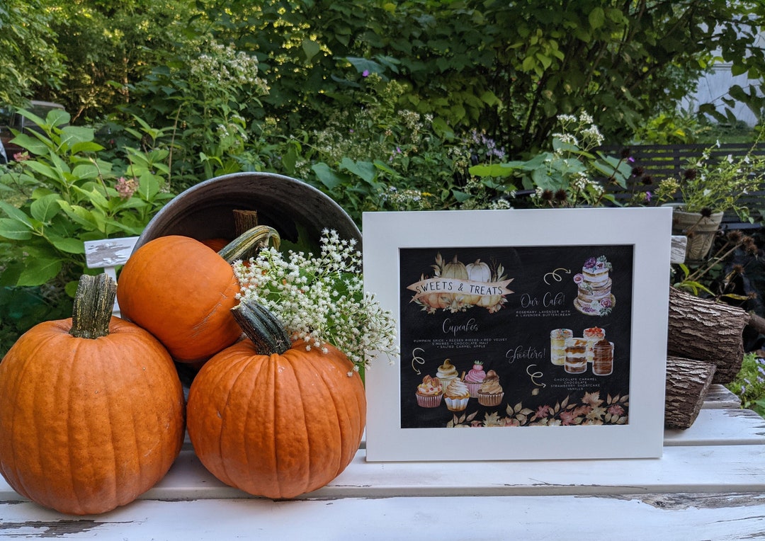 Fall Dessert Bar Menu Sign Template, Editable Autumn Dessert Bar Sign ...