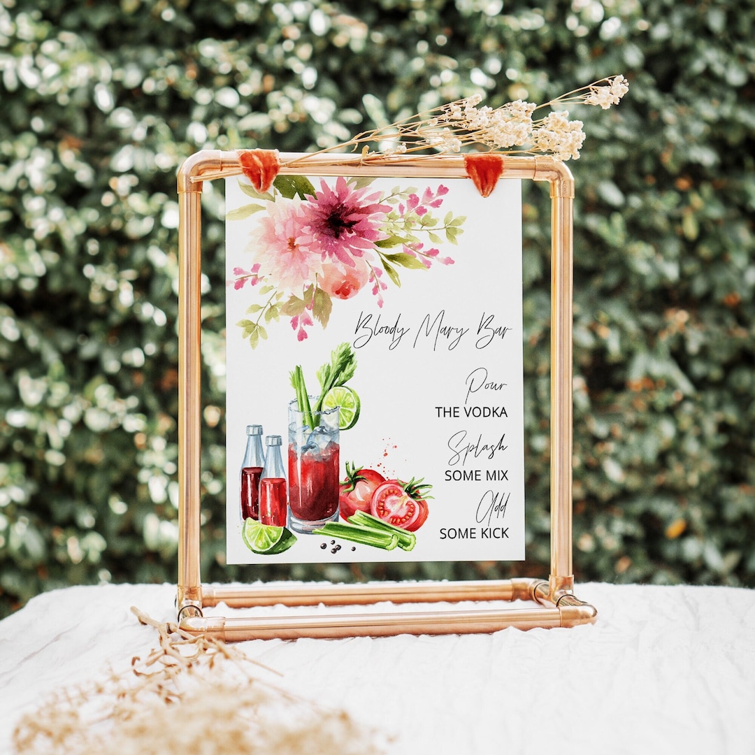 Bloody Mary Bar Sign, Bloody Mary Instant Download Bar Sign, Dahlia ...