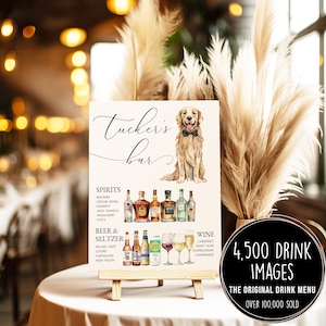 Wedding Bar Menu With Pet, Signature Pet Drink Sign Template, Pet ...