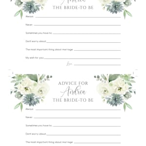 Advice for the Bride-to-be Printable Bridal Shower Dusty Blue - Etsy UK