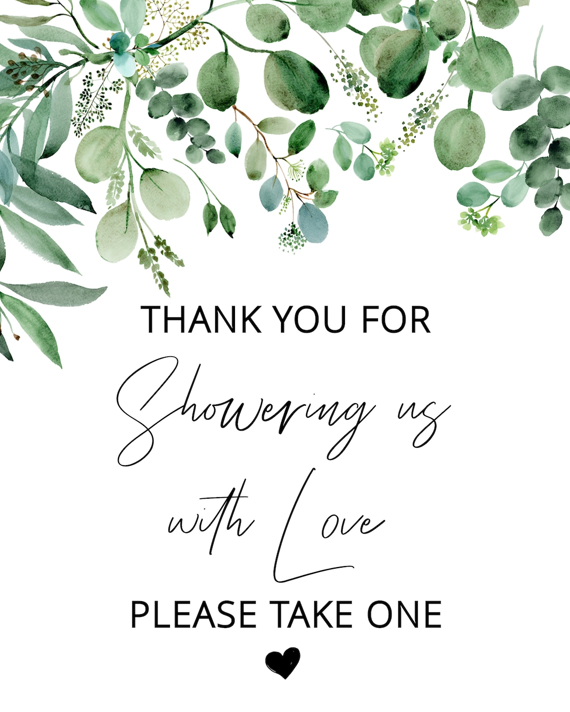 Thank You Shower Sign Printable Modern Minimalist Baby Shower - Etsy