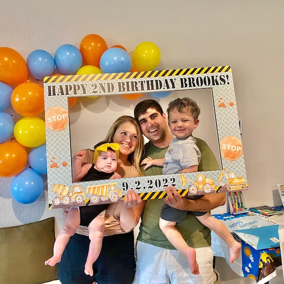 Construction Photo Prop Frame Template Child's Birthday - Etsy