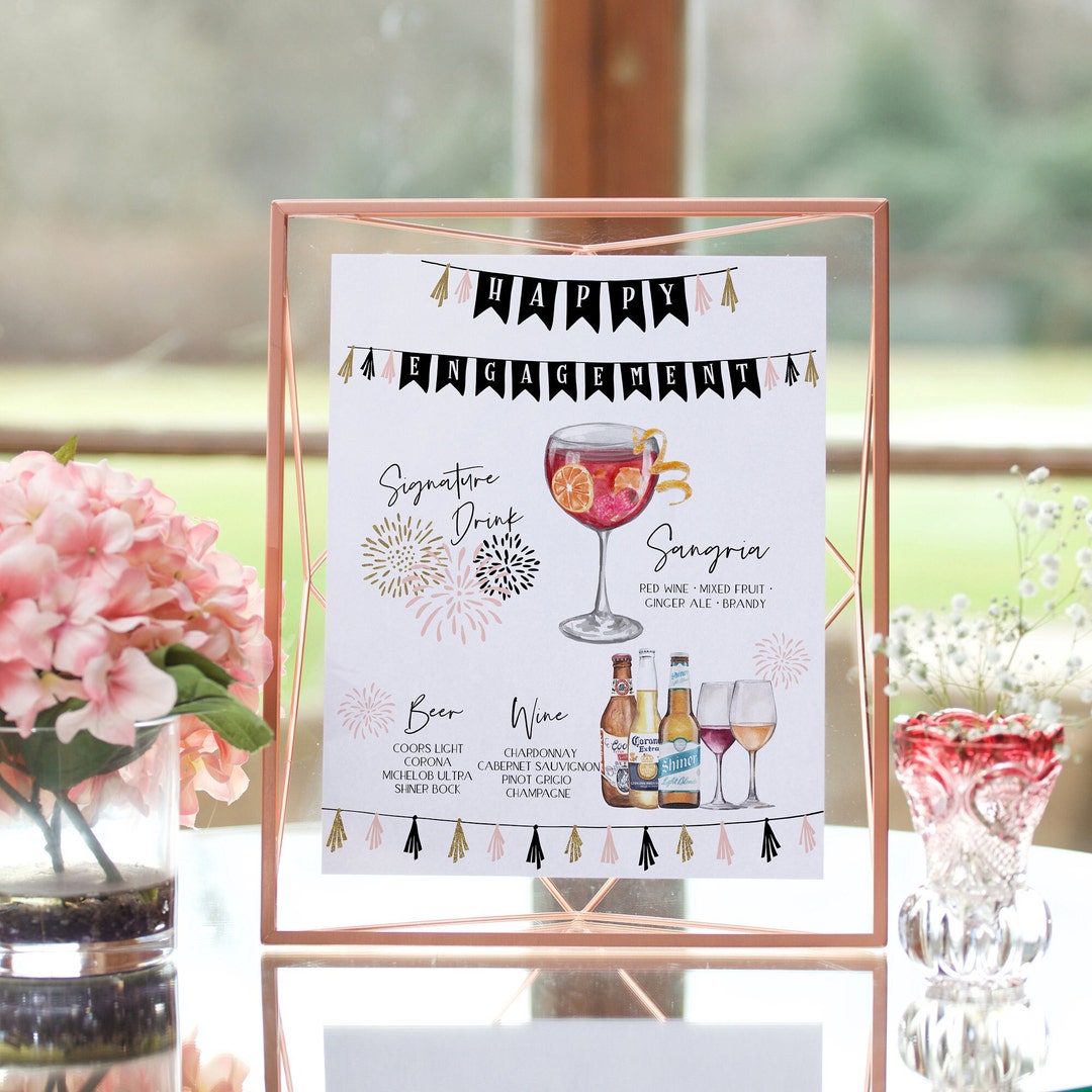 Engagement Party Signature Drink Menu, Design Your Own! 4,000 + Drink ...