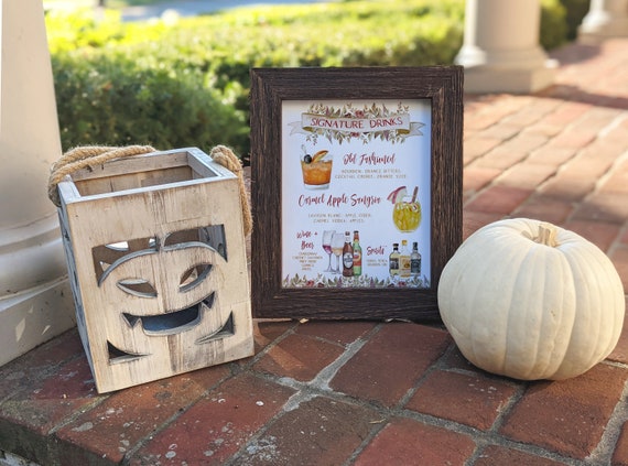 Fall Signature Drinks Sign Autumn Signature Cocktails - Etsy