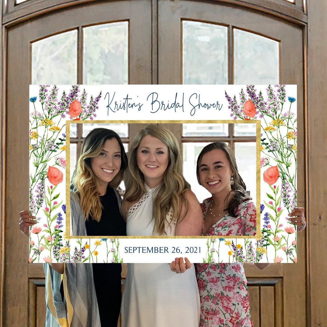 Photo Prop Frame PRINTED Ready to Use Wildflower Bridal - Etsy