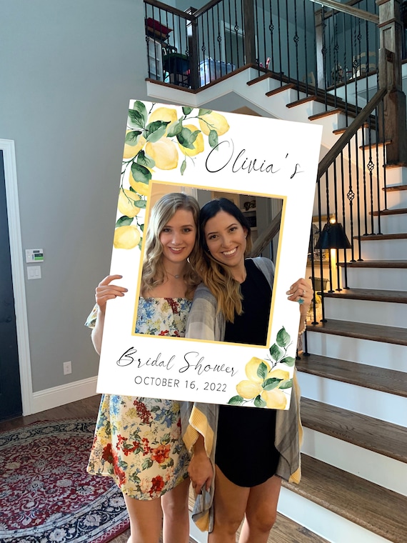 Lemon Photo Prop Frame Printable, Lemons Bridal Shower, Hen Party Photo ...