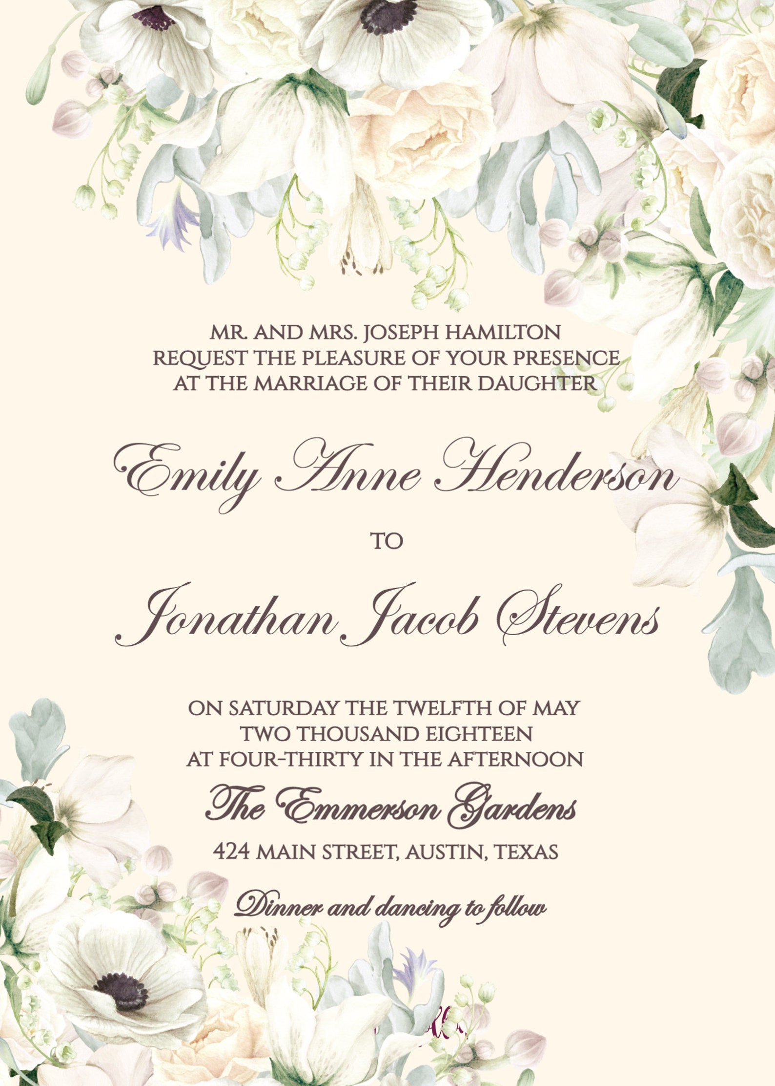Printable Wedding Invitation Template Wedding Invitation - Etsy