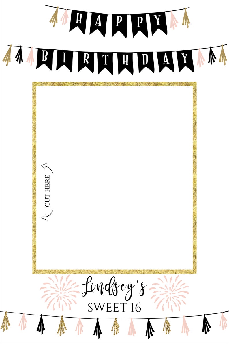 Photo Prop Frame Printable Happy Birthday Photo Prop Frame | Etsy
