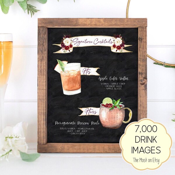 Chalkboard Bar Menu - Etsy